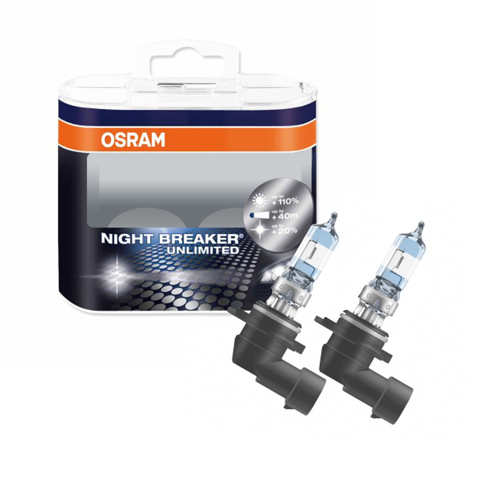 HB3 Osram Night Breaker Unlimited High Beam Bulbs Main HI Headlight ...