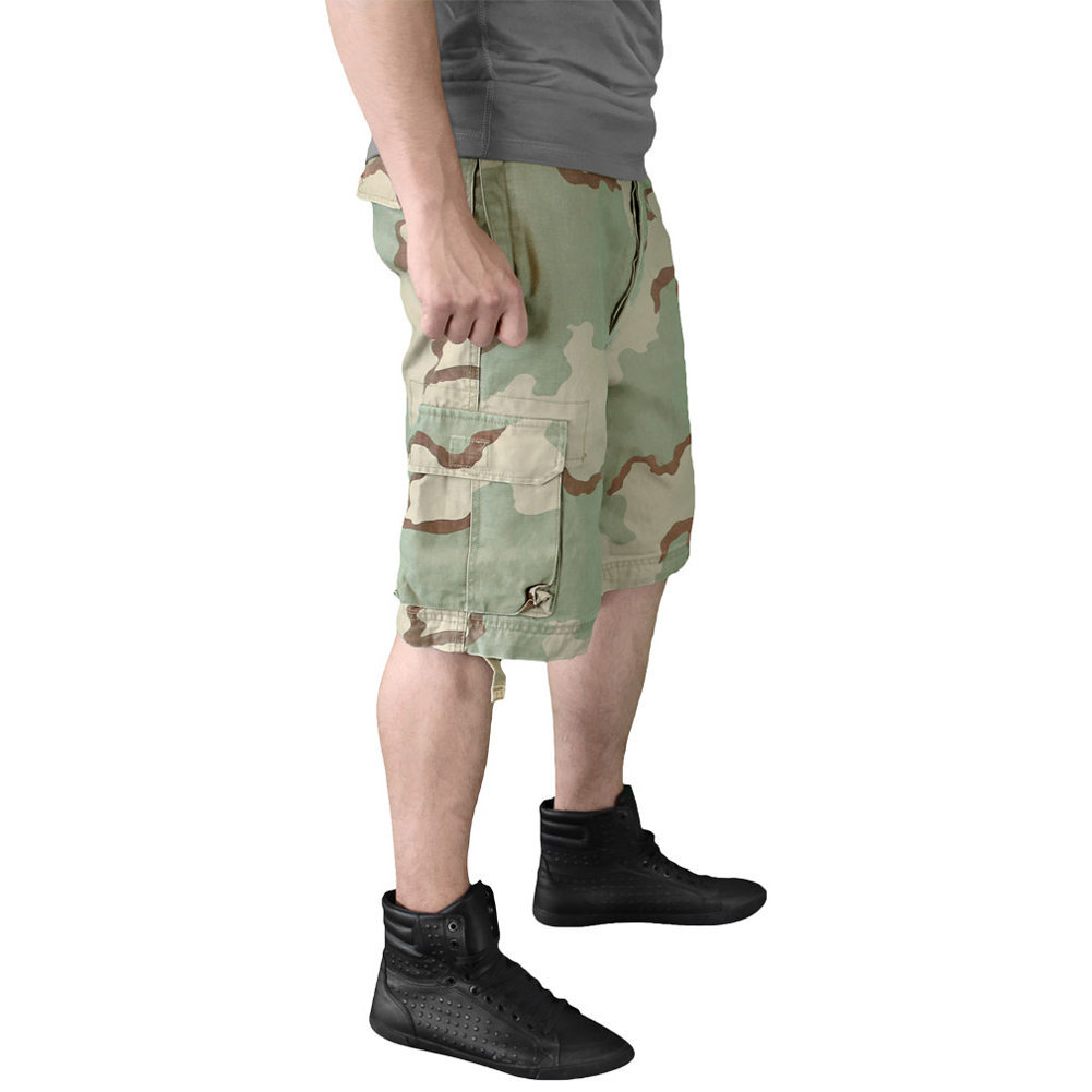 Surplus Army Combat Cargo Mens Vintage Shorts Washed Cotton 3 Colour