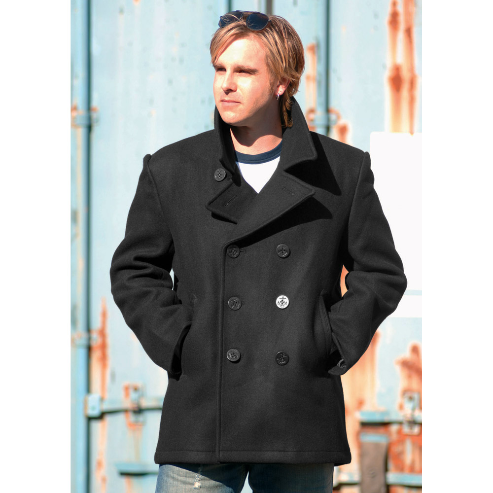 VINTAGE STYLE US NAVY PEA COAT MENS JACKET CLASSIC ARMY REEFER COAT