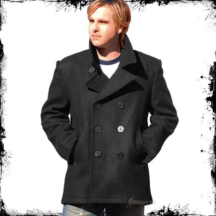 Vintage Navy Pea Coat Mens Jacket Reefer Black S 5xl Ebay