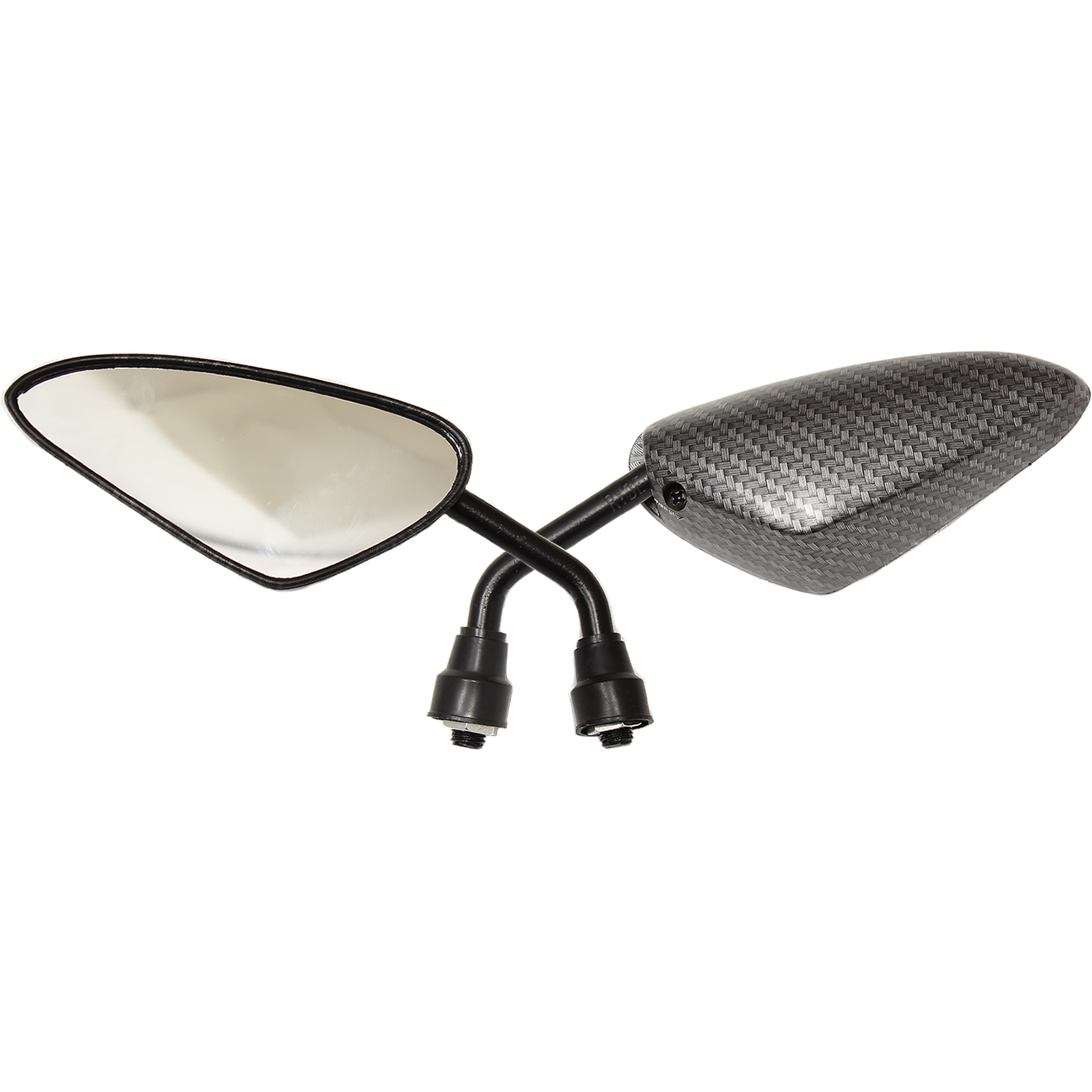 Ryde Carbon Effect Sleek Motorcycle Mirrors Universal 10mm Bike