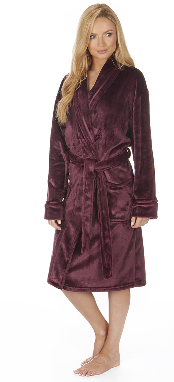 Luxury Womens Plus Size Flannel Fleece Dressing Gown Full Length Bath Robe Size Ebay