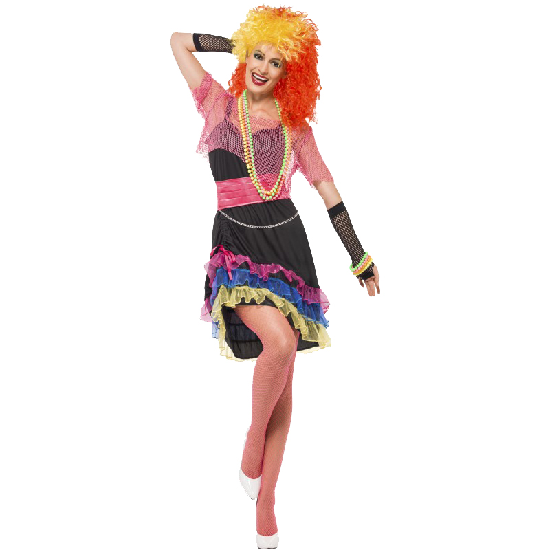 Adult Ladies Eighties 80s Pop Star Rock Punk Skater Girl Fancy Dress Adult Ladies Eighties 80s Pop Star Rock Punk Skater Girl Fancy Dress