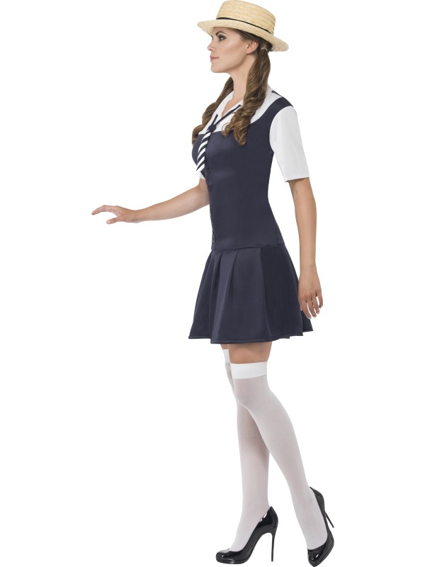 Adult School Girl Costume Outfit Fancy Dress Sexy Navy Uniform Ladies