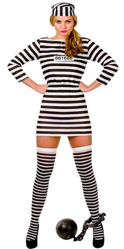 Sexy Convict Girl Handcuffs Ladies Fancy Dress Cops And Robbers Womens
