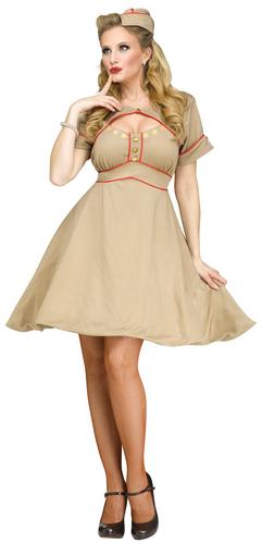 Army 1940s Ladies Fancy Dress Womens Military Ww2 Uniform Adults