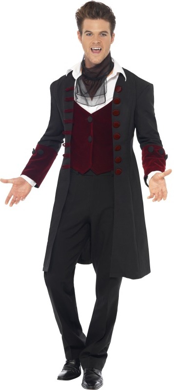 Fever Gothic Vampire Mens Fancy Dress Halloween Dracula Vamp Adult