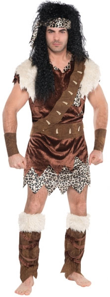 Deluxe Cave Man Fancy Dress Mens Neanderthal Caveman Prehistoric Adult Costume Ebay