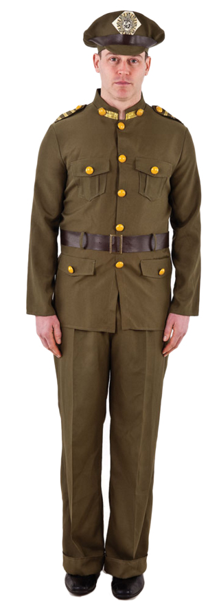 Army Mens Fancy Dress Ww2 40s Solider Military Uniform Adults 1940s