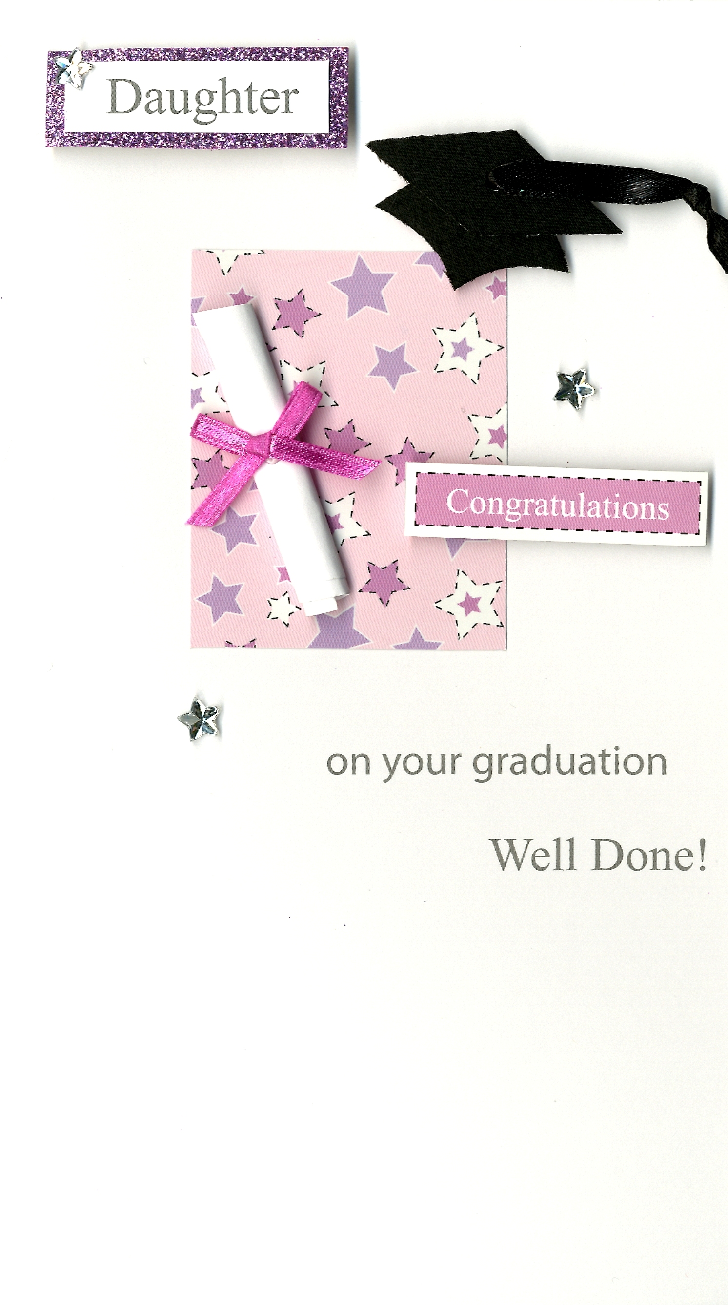 Congratulations Daughter Graduation Greeting Card Hand Finished Cards Love Kates