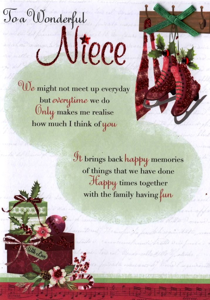 To A Wonderful Niece Christmas Greeting Card Traditional Cards Lovely Verse To A Wonderful Niece Christmas Greeting Card Traditional Cards Lovely Verse