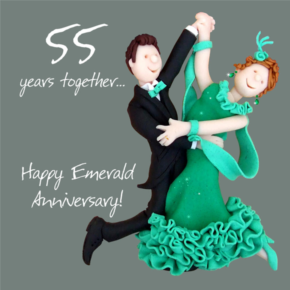 Happy 55th Emerald Anniversary Greeting Card One Lump Or Two Cards 