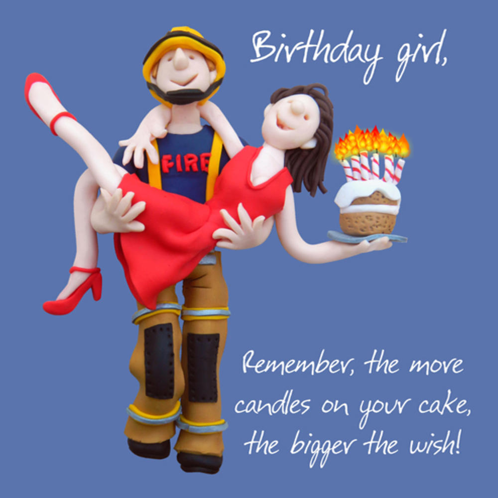 Firemans Lift Happy Birthday Card One Lump Or Two Cards Love Kates