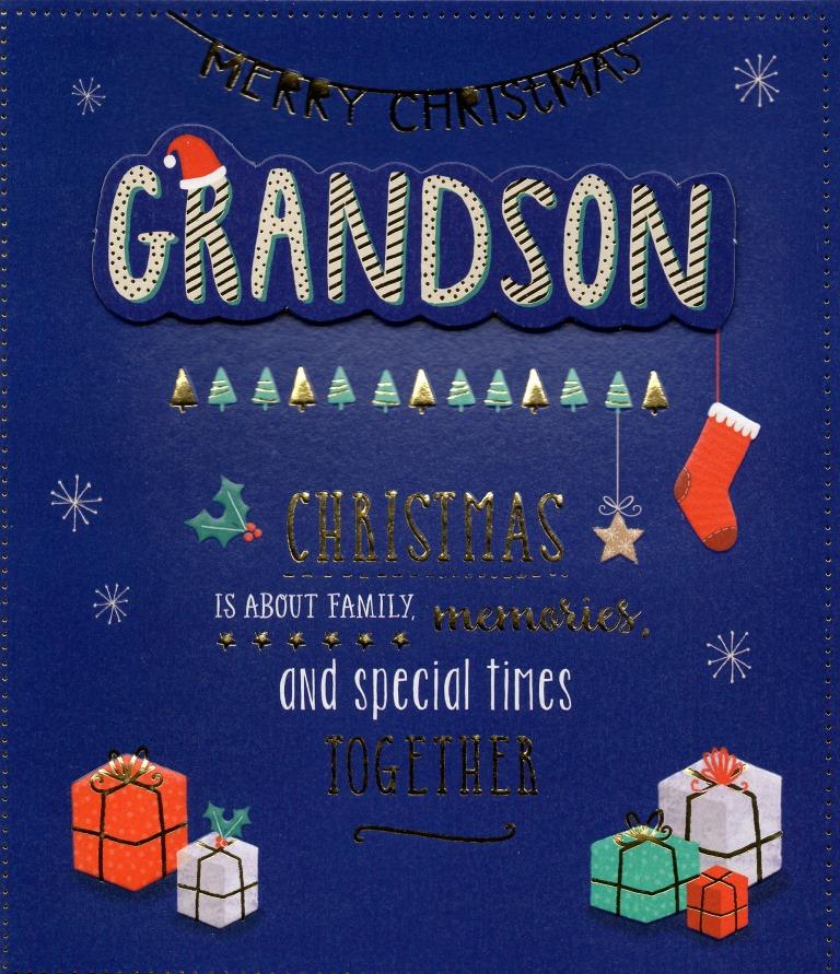 Grandson Christmas Greeting Card Cards Love Kates