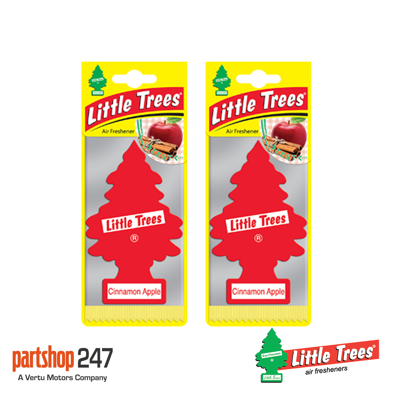 2 x CINNAMON APPLE Little Trees Magic Tree Car Home Air Freshener ...