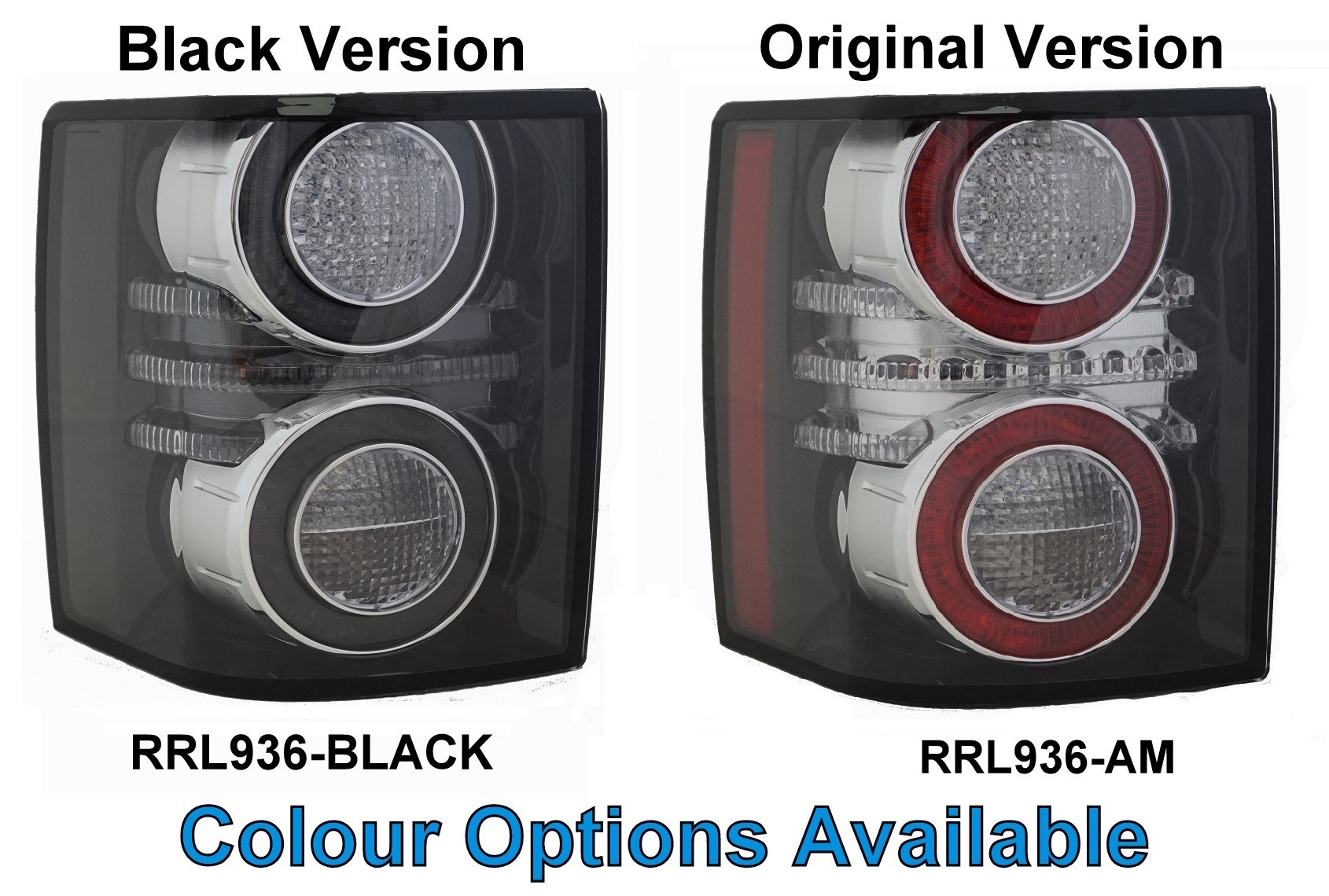 PAIR of 2012 Black LED Rear Lights for Range Rover L322 conversion new ...
