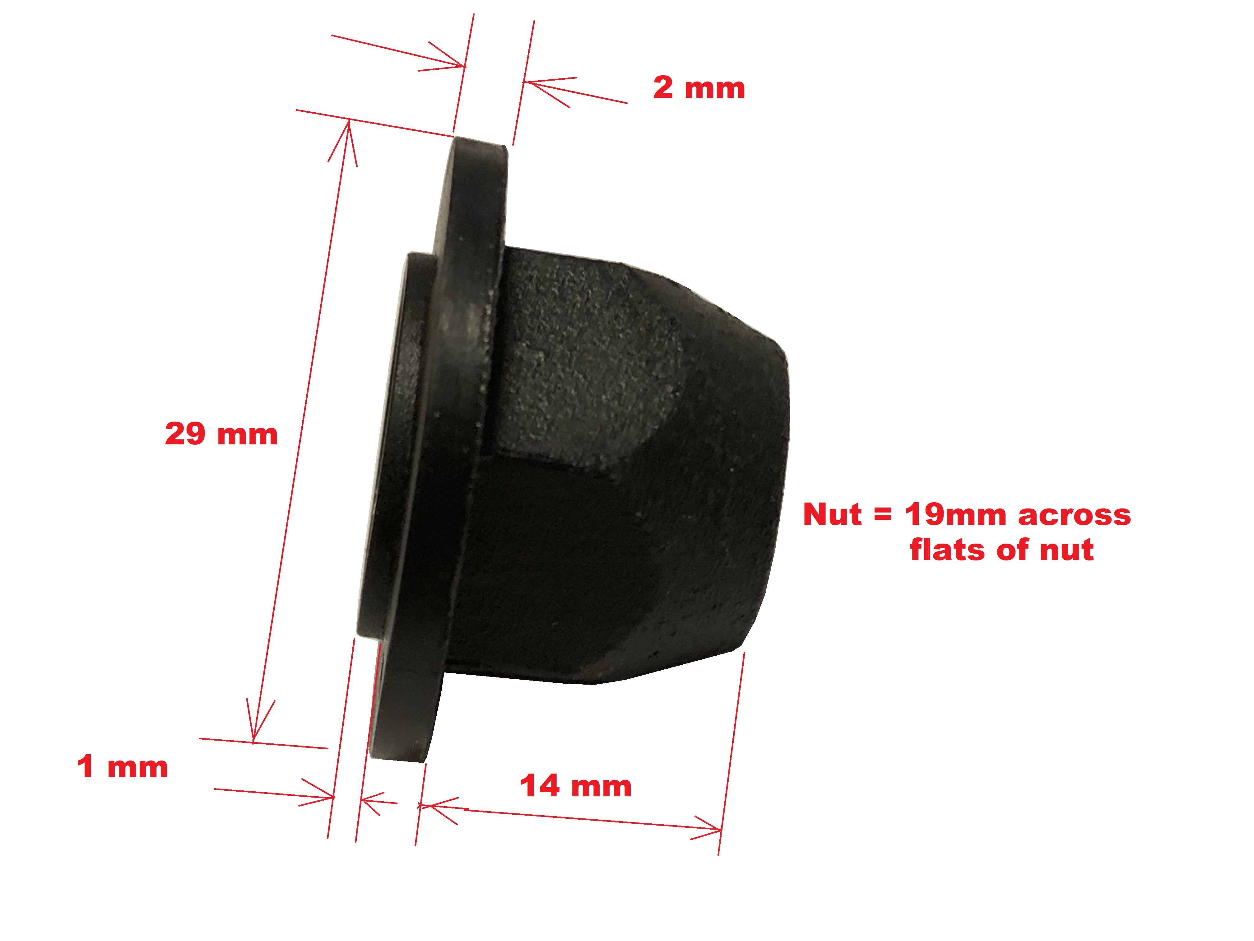 10x m12 plastic nut cap domed threaded cap flanged washer protection ...