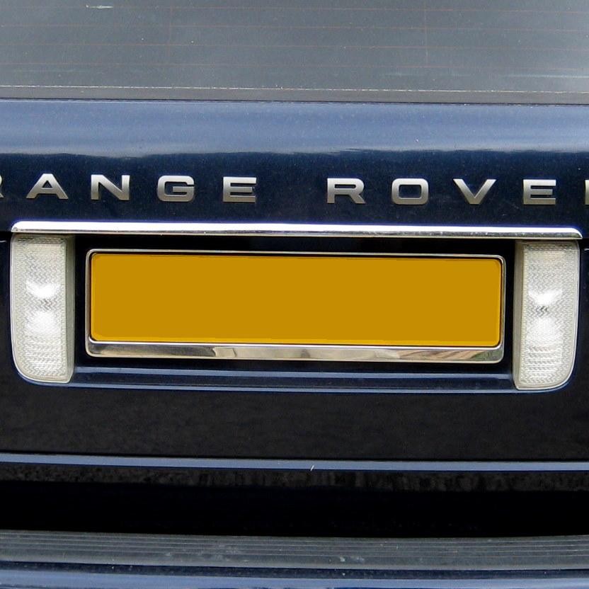 Stainless Steel Rear Number Plate Surround for Range Rover L322 2002 ...