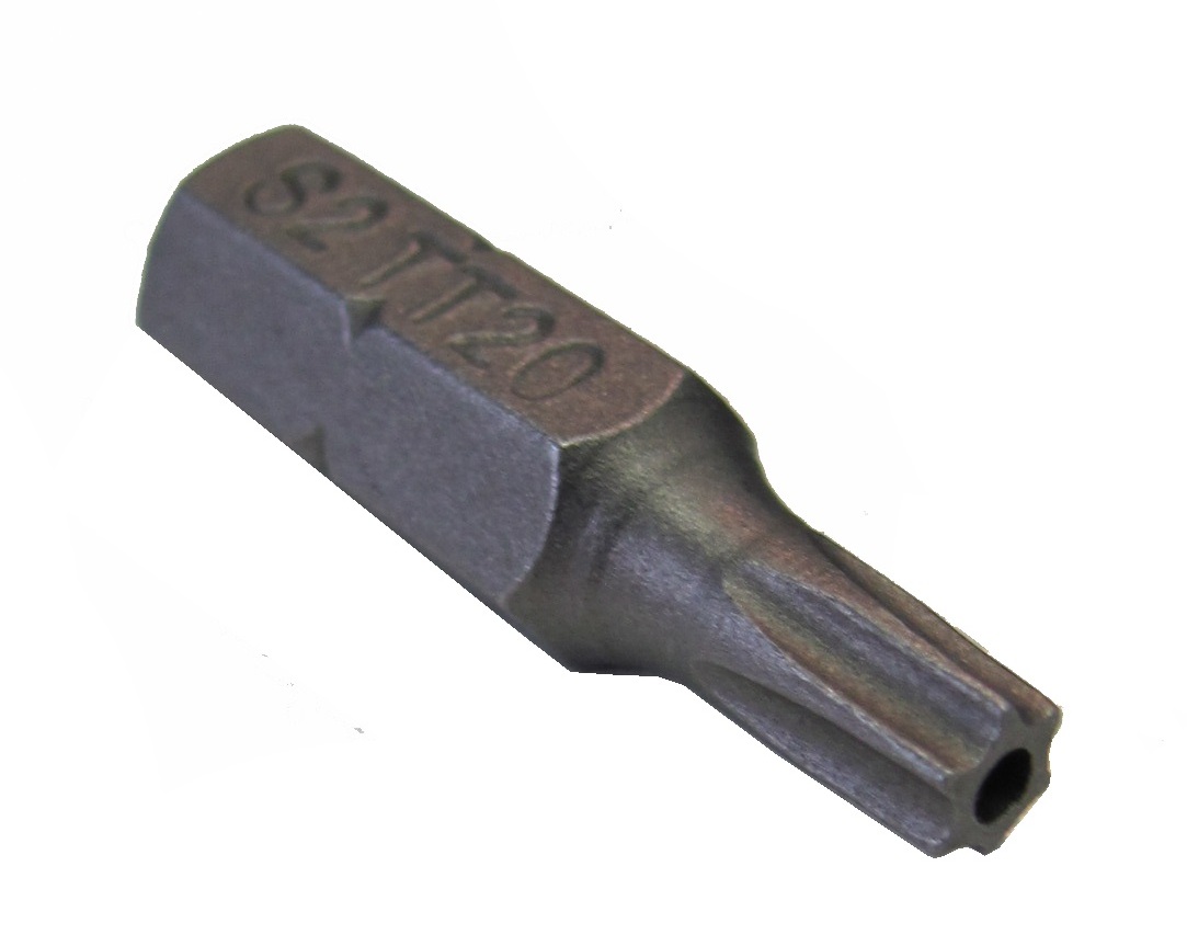 Torx Security Star+Pin T20 Screw driver Bit x2 TX20 Titanium coated ...