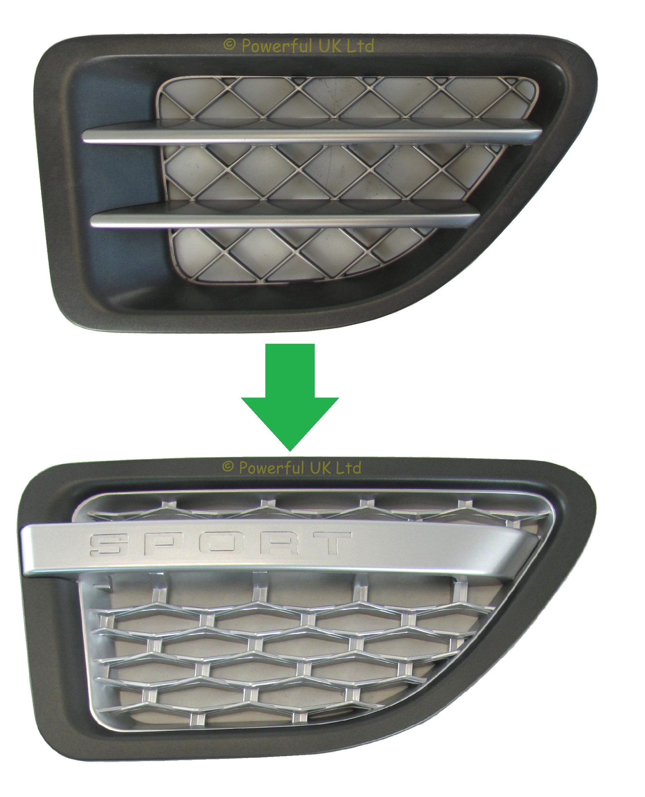 Grey Silver Silver side vents for Range Rover sport 2005 | eBay