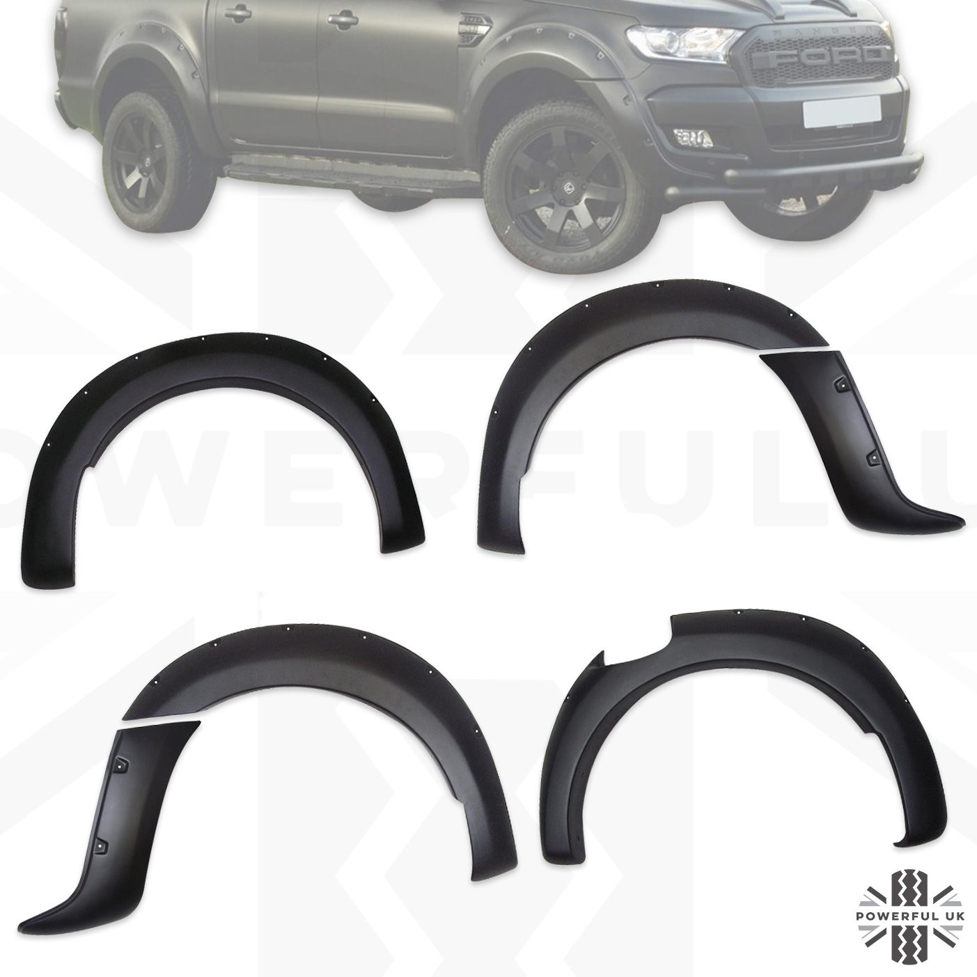 Wheel Arch trim moulding kit for Ford Ranger 2016 on extension flare T7 ...