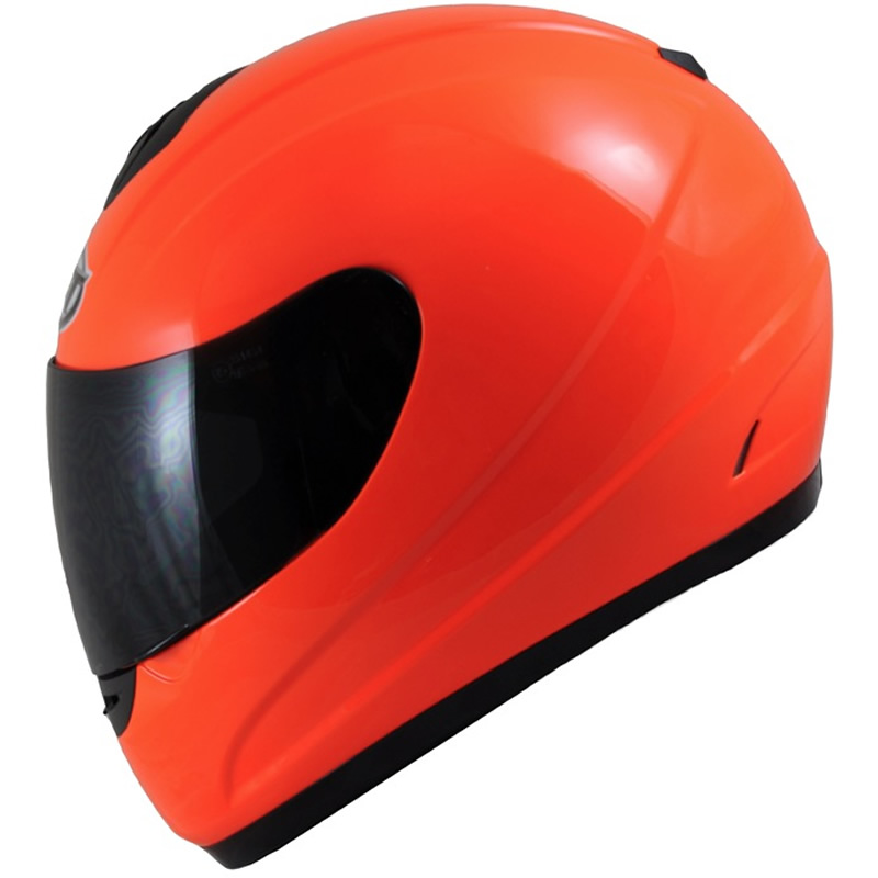MT THUNDER SOLID FULL FACE HI-VIZ FLUORESCENT ORANGE CRASH MOTORCYCLE ...