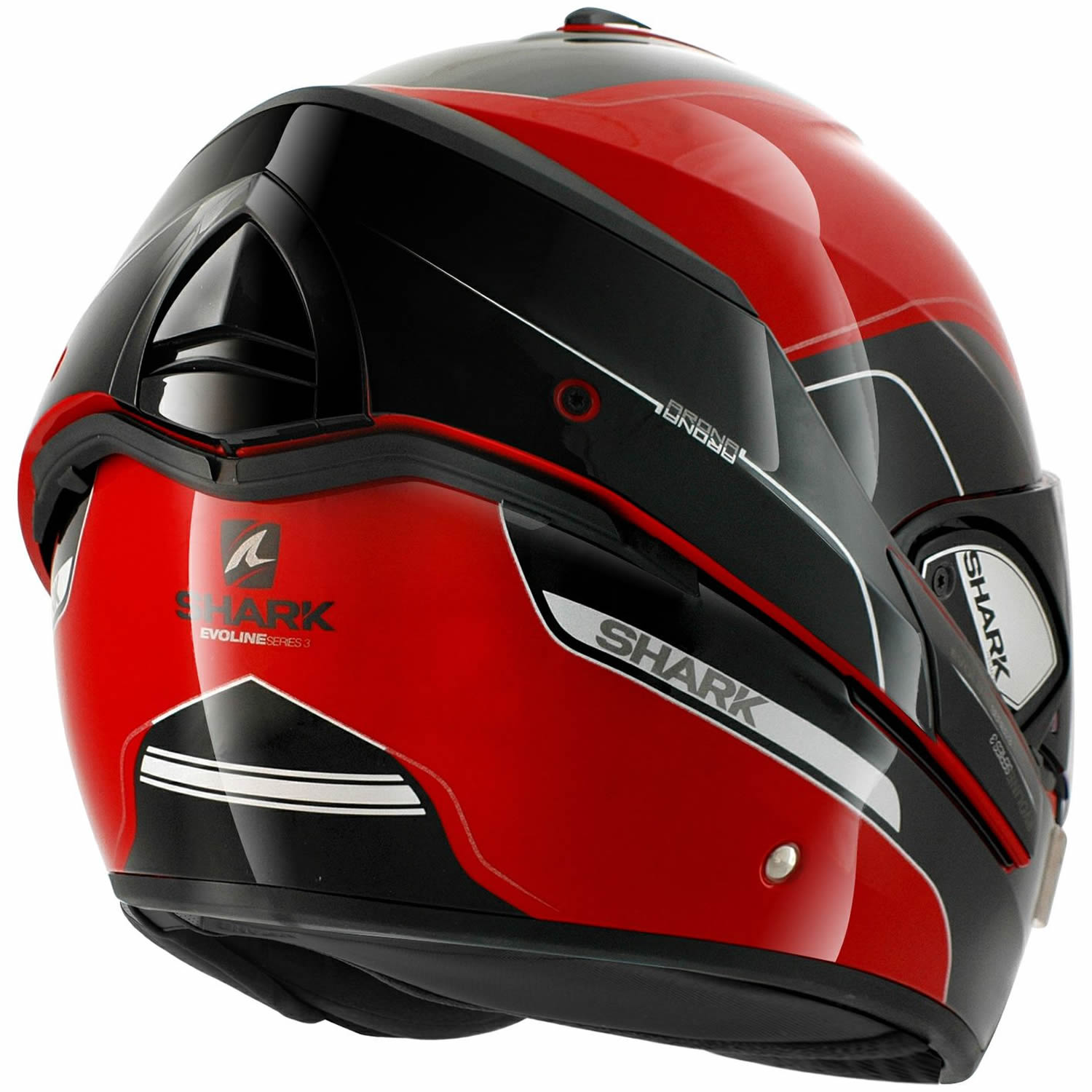 SHARK EVOLINE SERIES 3 ARONA Klapphelm Motorrad-ROT Schwarz 57-58 cm M ...