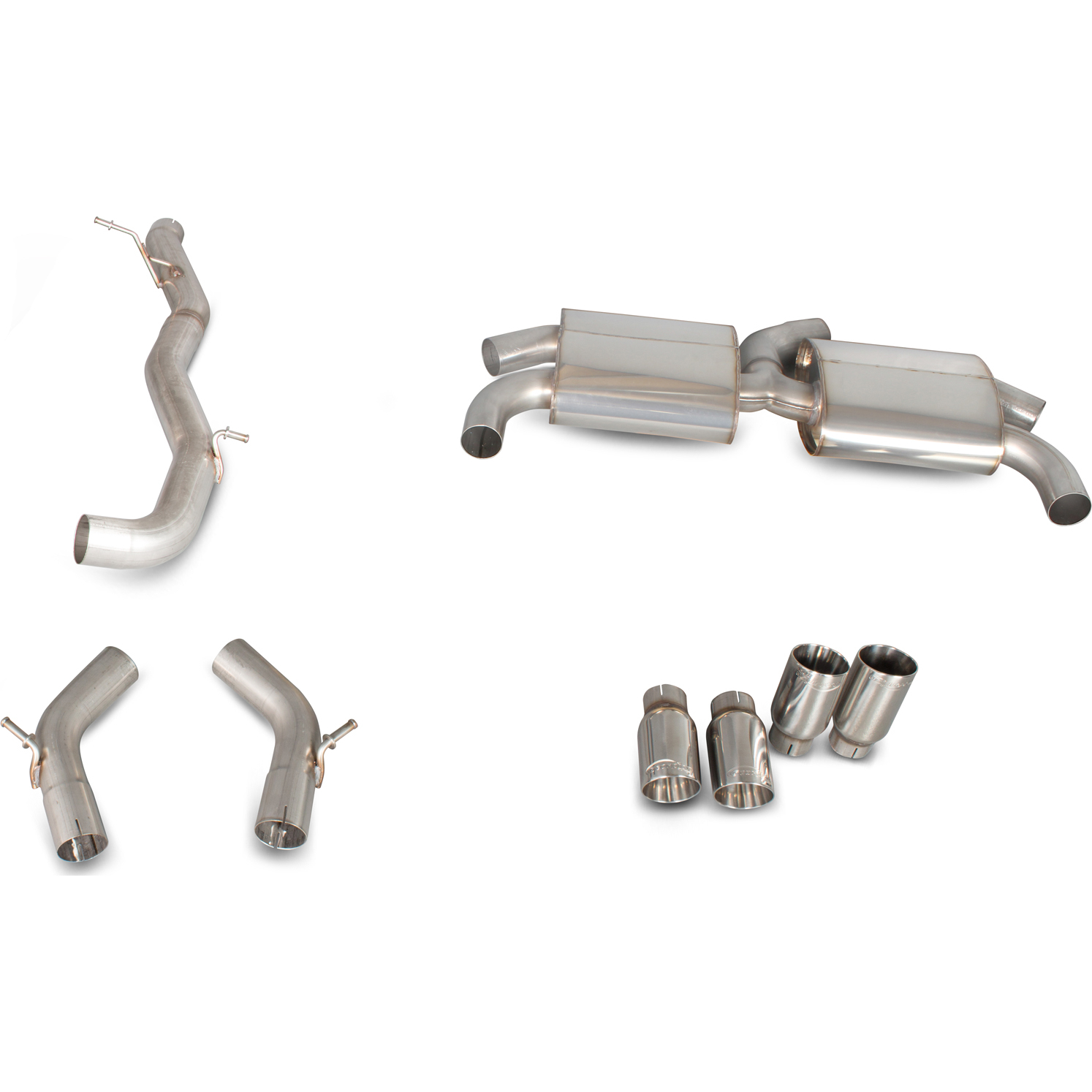 Scorpion Exhaust Cat Back Non Valved Quad Daytona Audi S3 2 0t 8v 3
