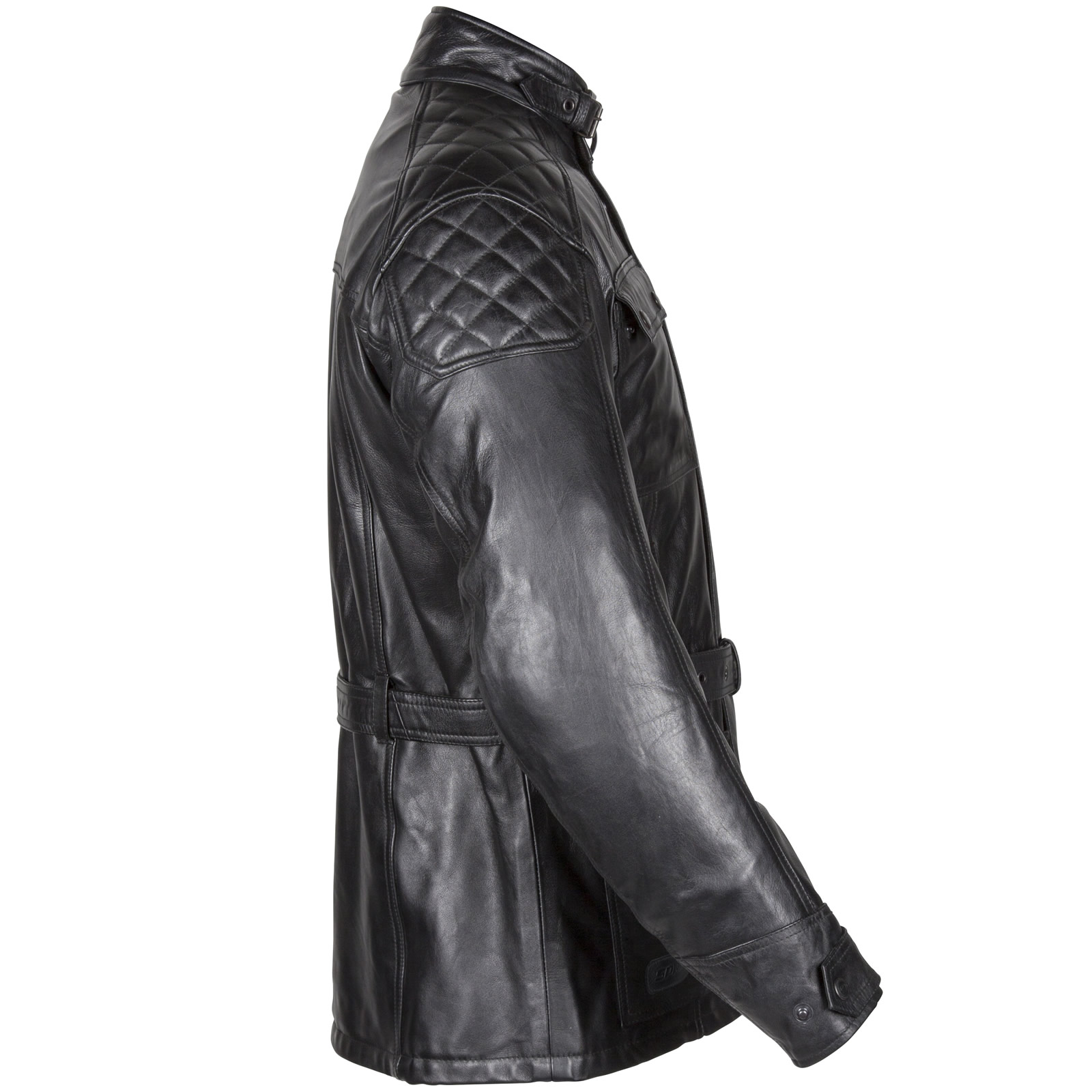 Spada Berliner Leather Motorcycle Jacket Black Long Touring CE Armoured ...
