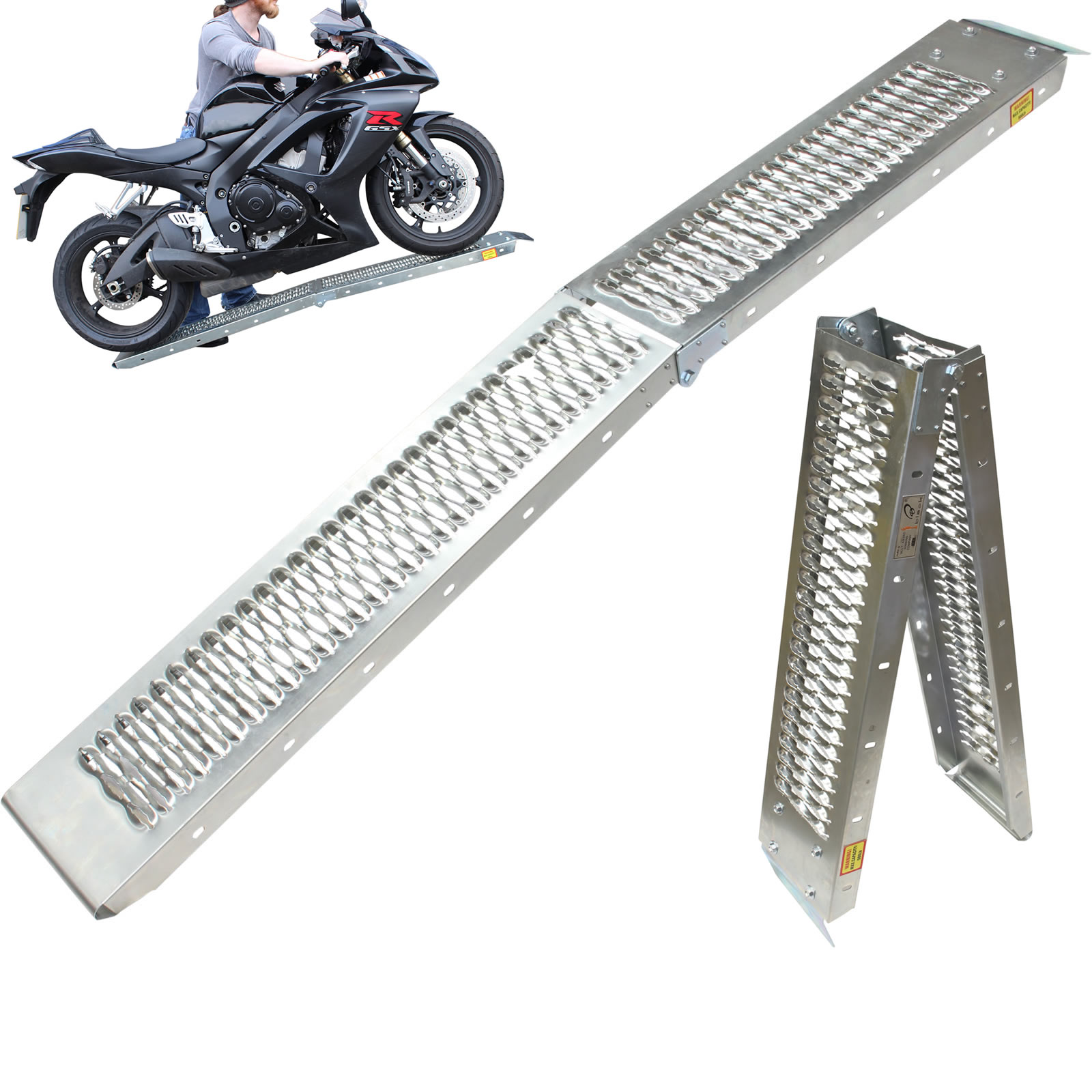 Black Pro Range Steel Folding Motorcycle Ramp (B5249) - Recommended ...