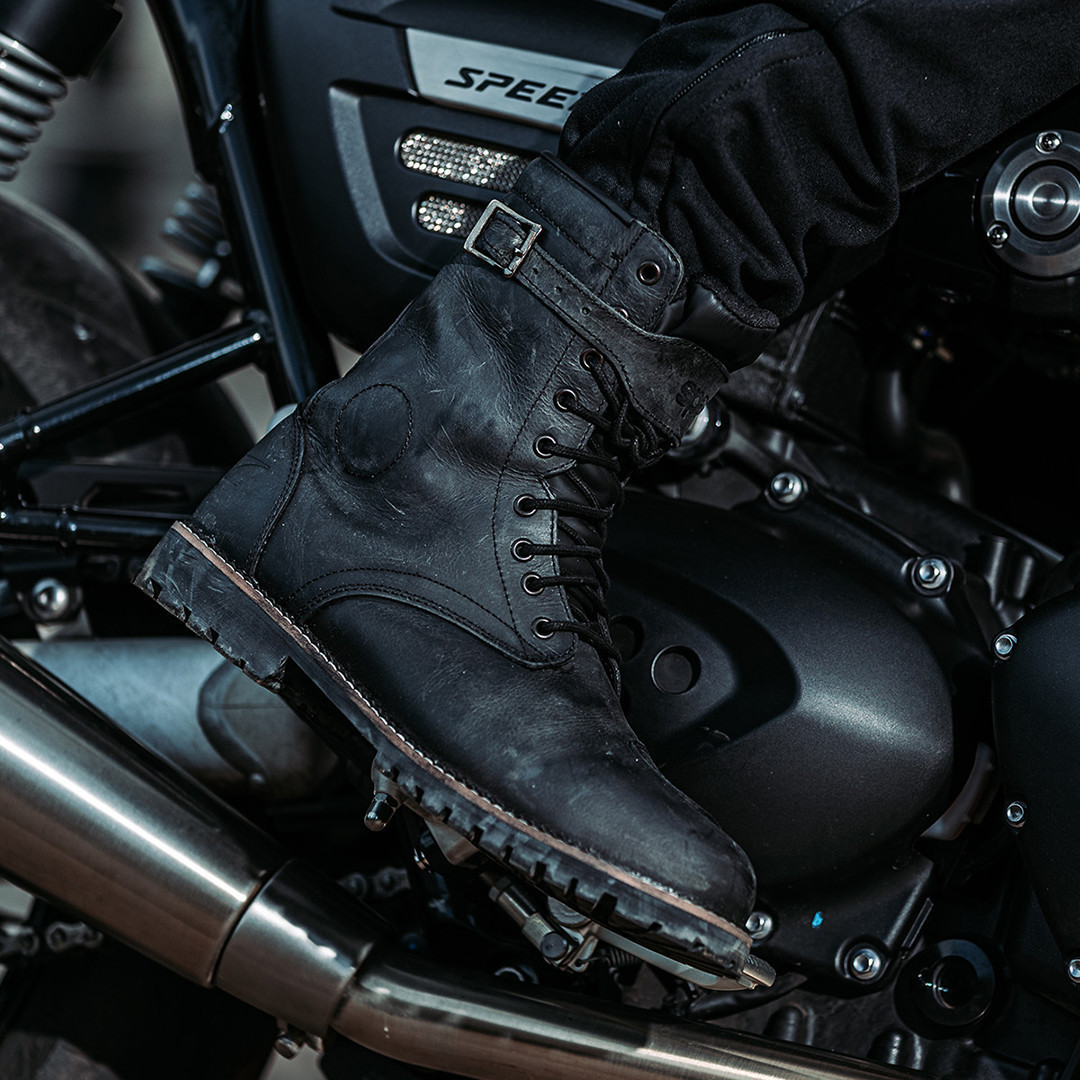 Spada Pilgrim Grande CE Leather Motorcycle Motorbike Touring Boots ...