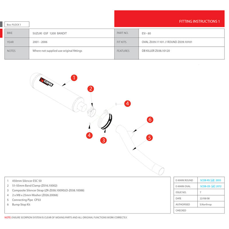 Scorpion Factory Satin Titanium Oval Exhaust Carbon Outlet Suzuki GSF ...