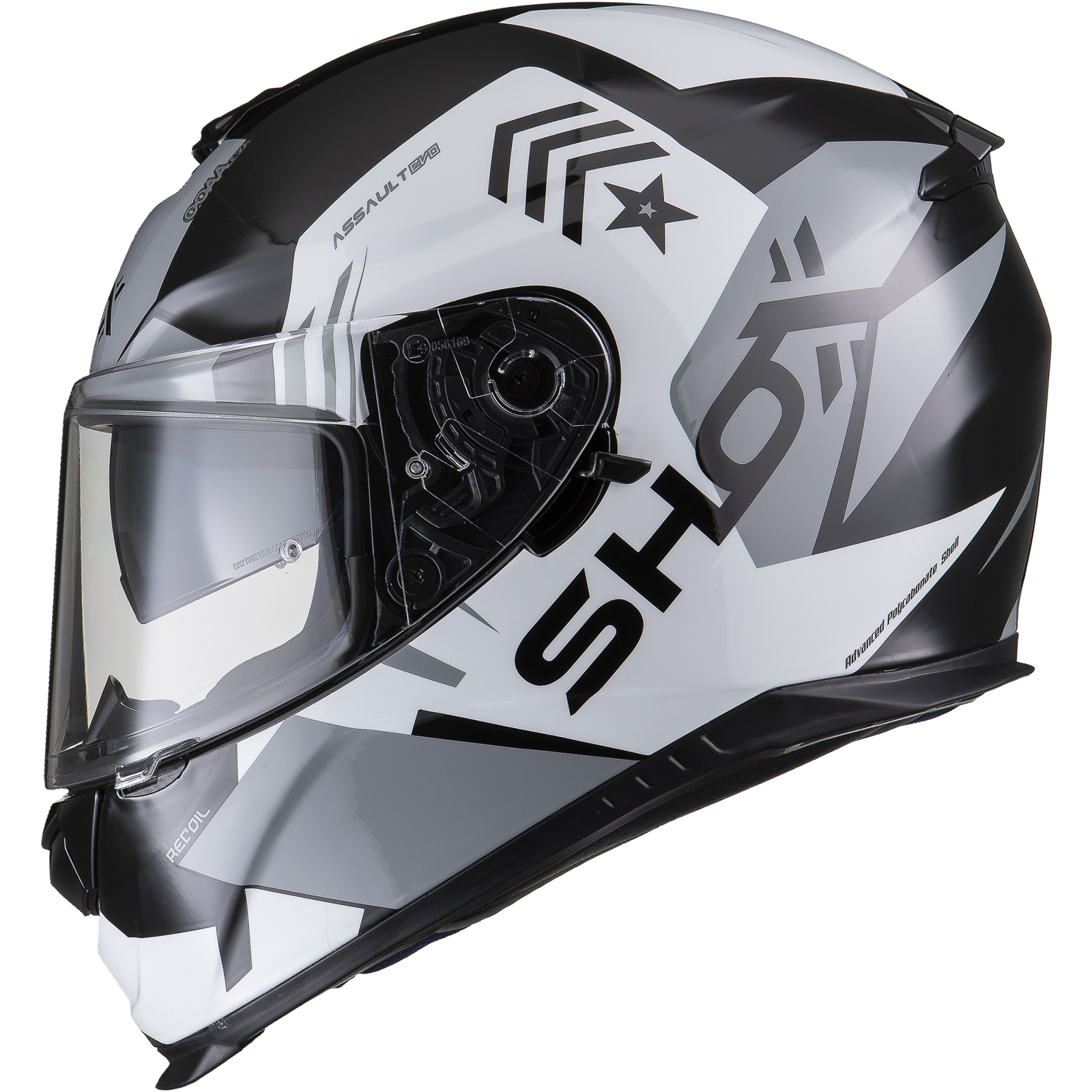 Shox Assault Evo Full Face ACU Gold Inner SunVisor Motorbike Pinlock ...