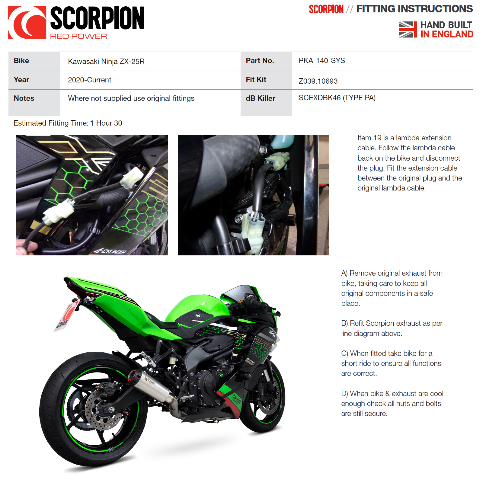 Scorpion Red Power Full System Stainless Exhaust - Kawasaki Ninja ZX ...