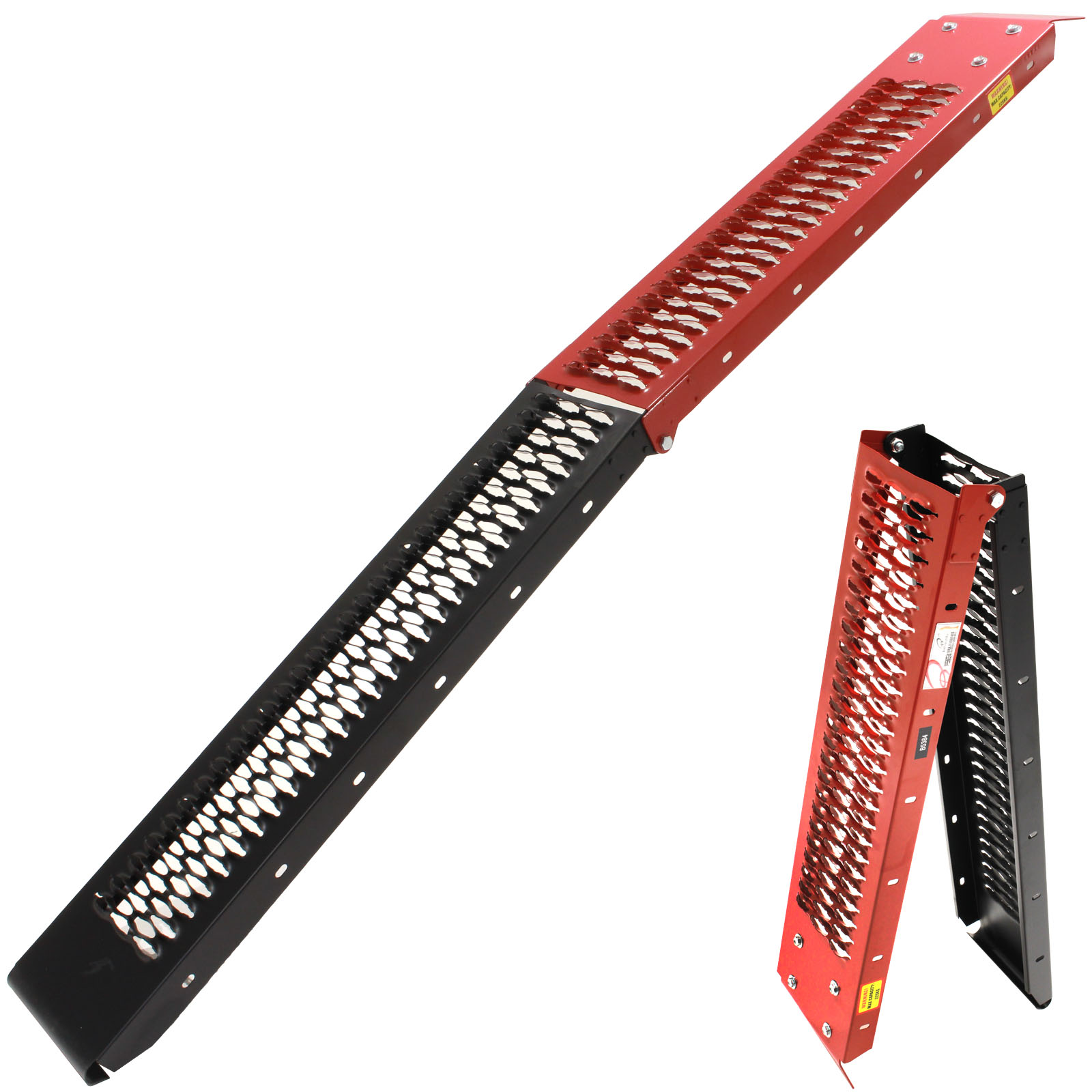 Black Pro Range Steel Folding Motorcycle Ramp Red Black (B5384) - New ...