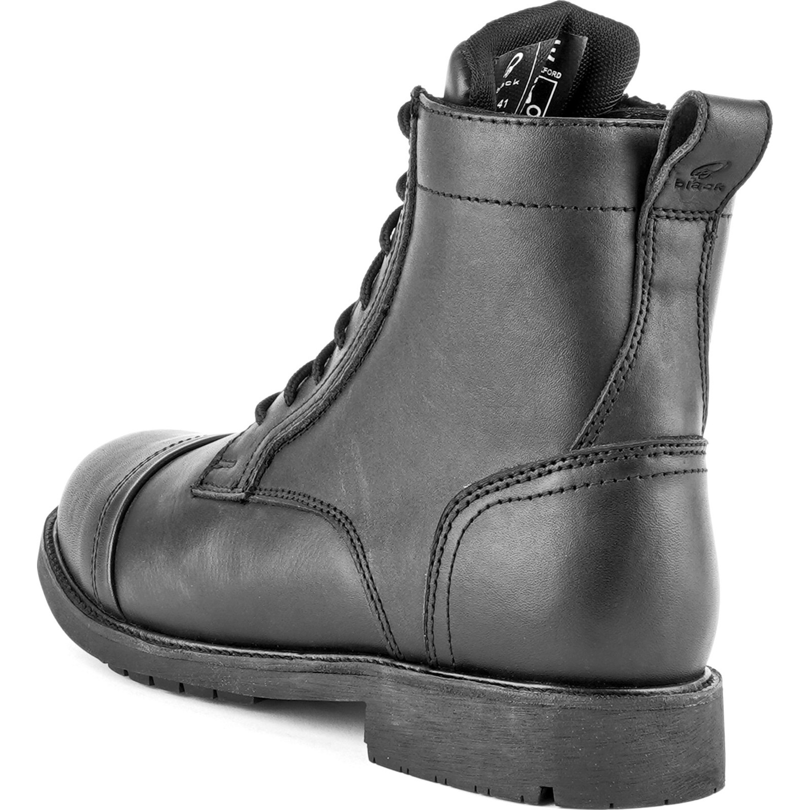 Black Guard Oxford Leather Motorcycle Boots Rider Footwear All Sizes ...
