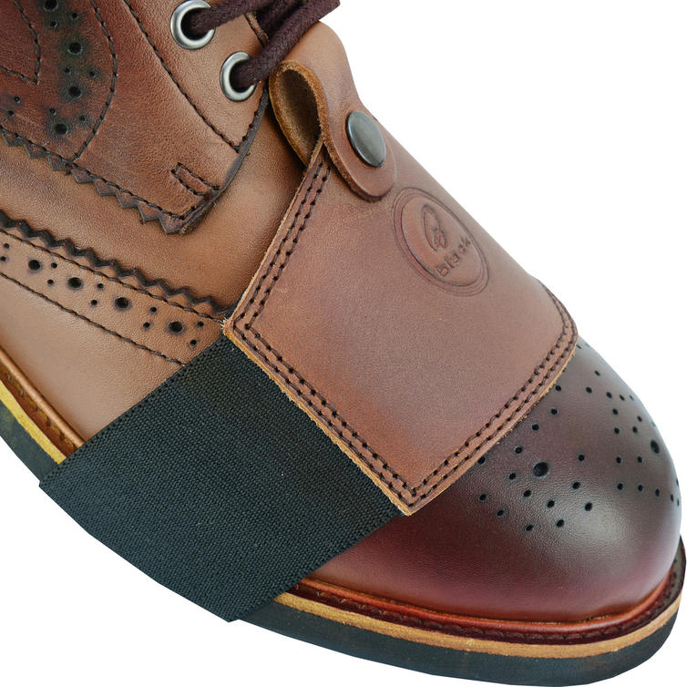 Black Officer WP Brogue Motorcycle Boots & Gear Shifter Pad - New ...