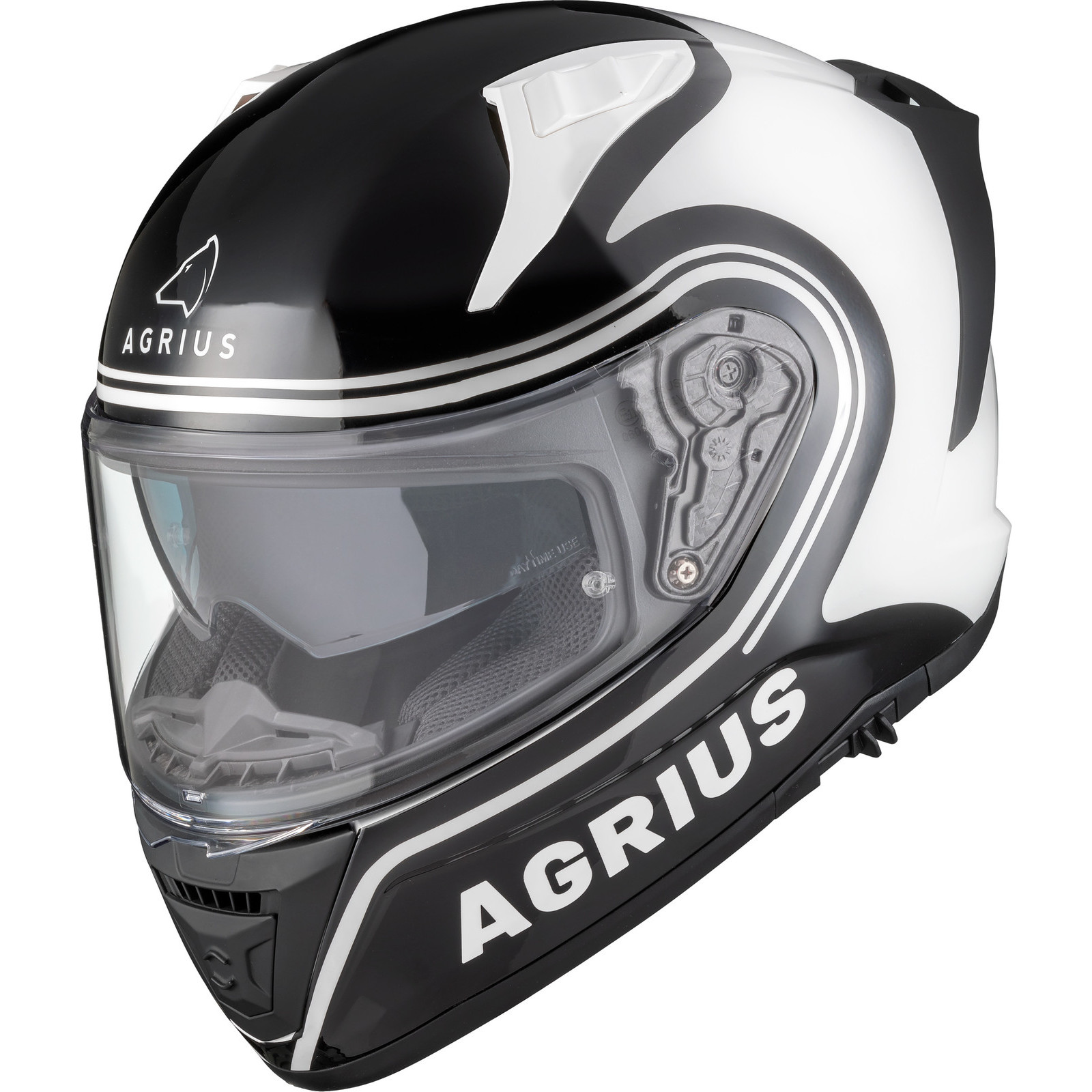 Agrius Storm Discharge ECE R22.06 Gloss Black White Helmet With Pinlock & Visor | eBay UK
