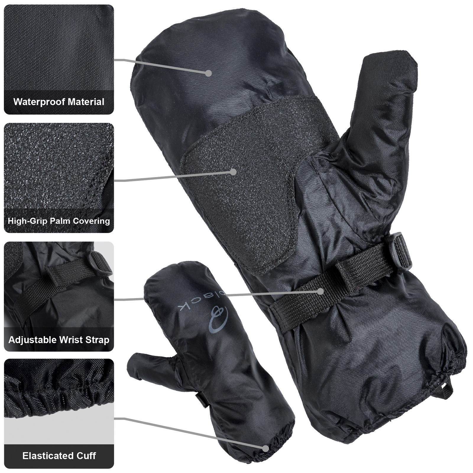Black Waterproof Motorcycle Over Gloves - New Arrivals - Ghostbikes.com