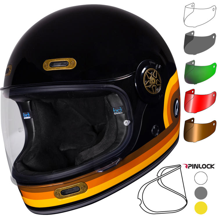 Black Orbit Retrograde ECE R22.06 Gloss Black Motorcycle Helmet ...
