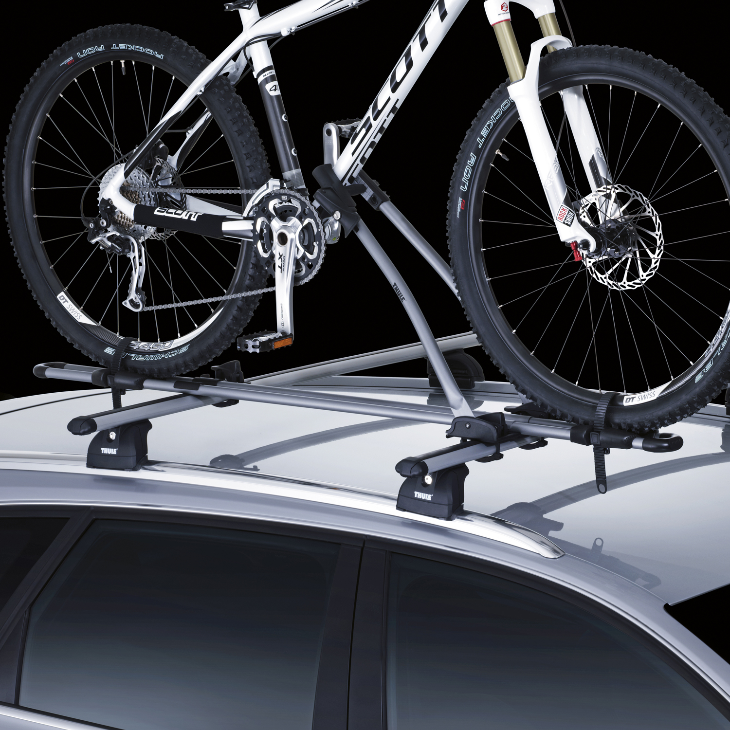 Thule FreeRide 532 Roof Mount Cycle Carrier Bike Rack with T-Track and ...
