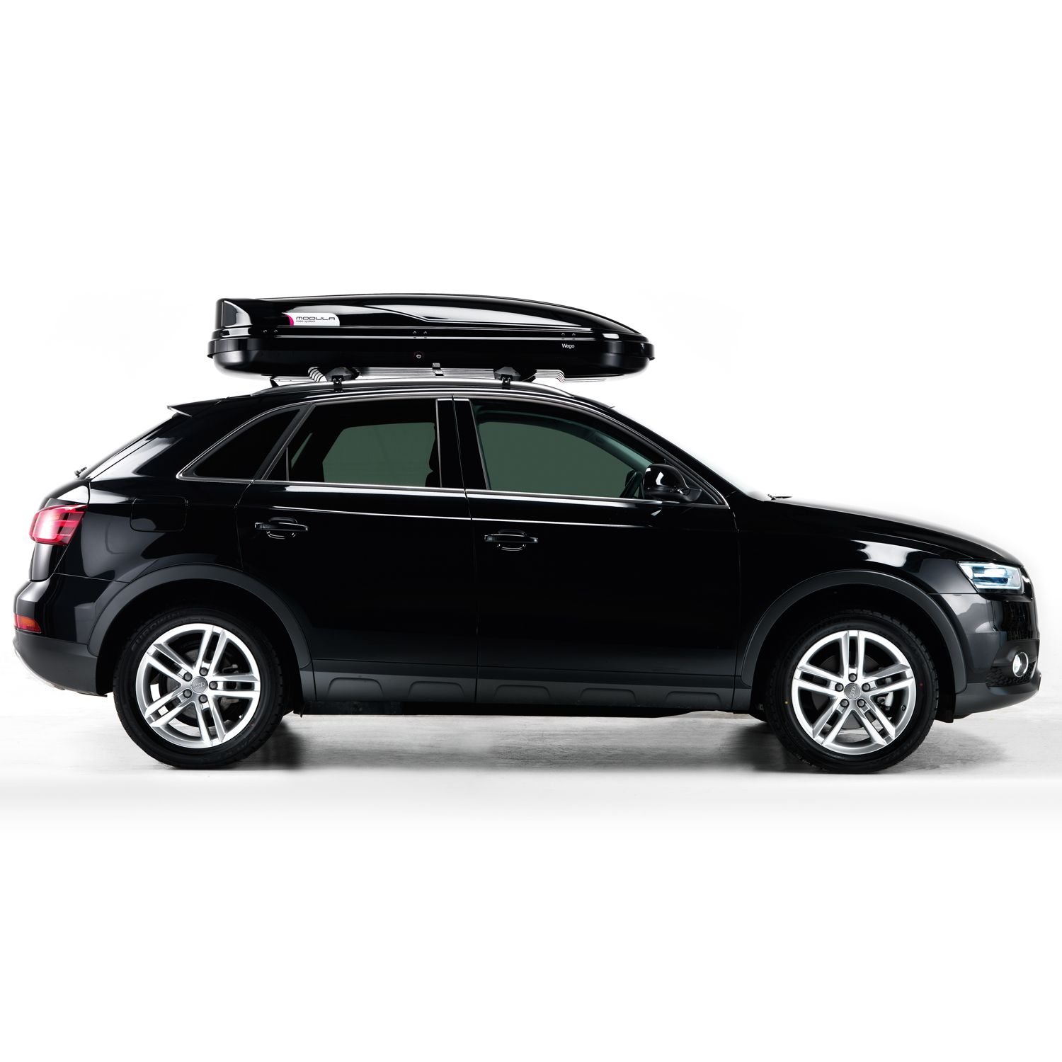 Modula Wego 500L 75Kg Gloss Black Car Roof Rack Top Box Luggage Travel ...