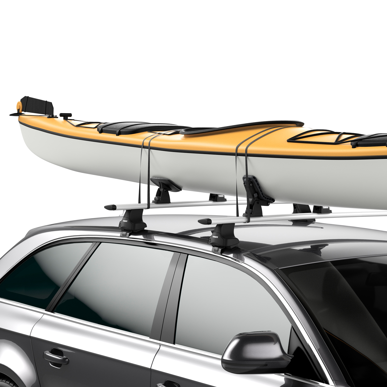 New Thule 896 DockGlide Kayak Carrier Car Roof Bar Support Holder Rack ...