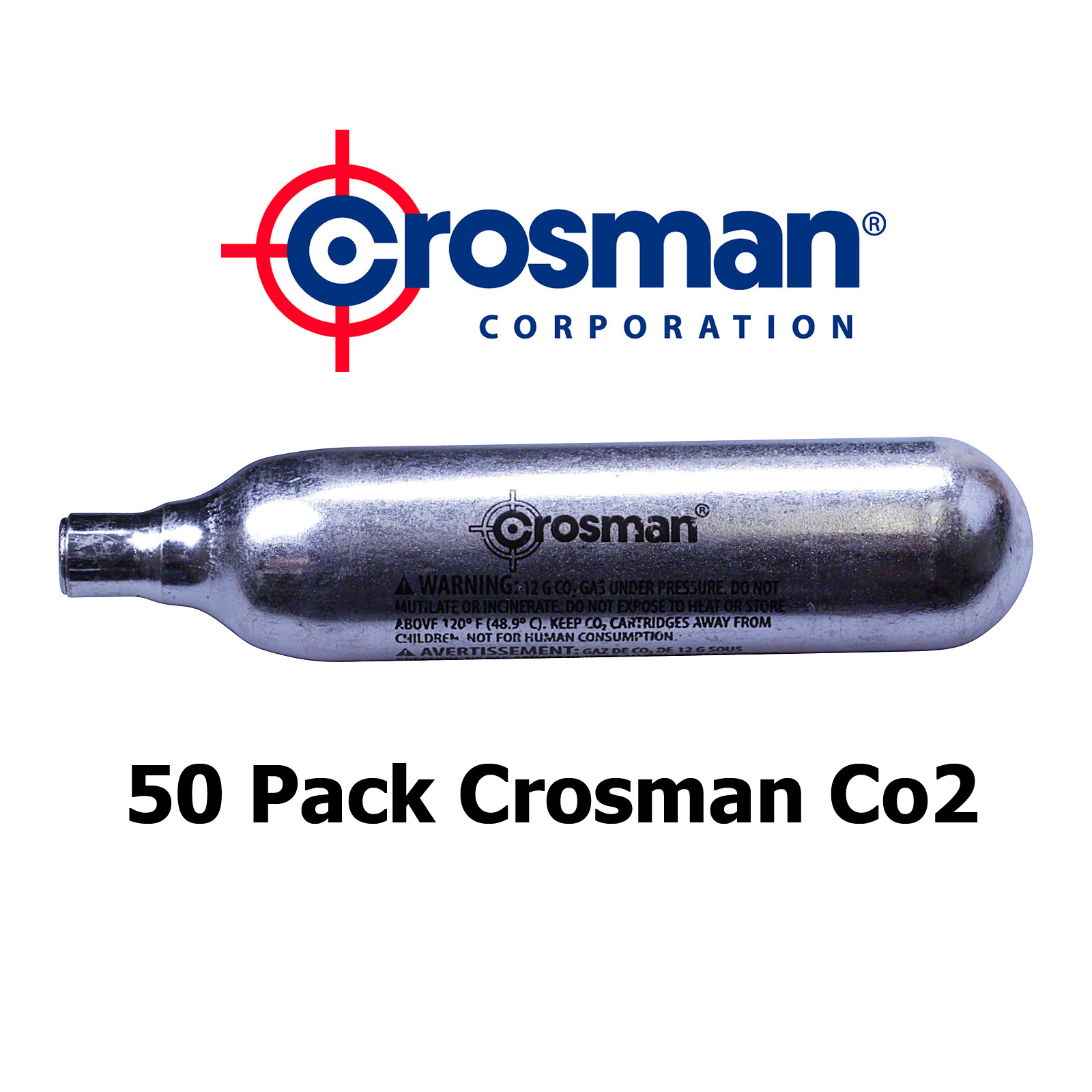 50 x CROSMAN 12gram Co2 12g Cartridge Capsule Airgun POWERLET Air Rifle ...
