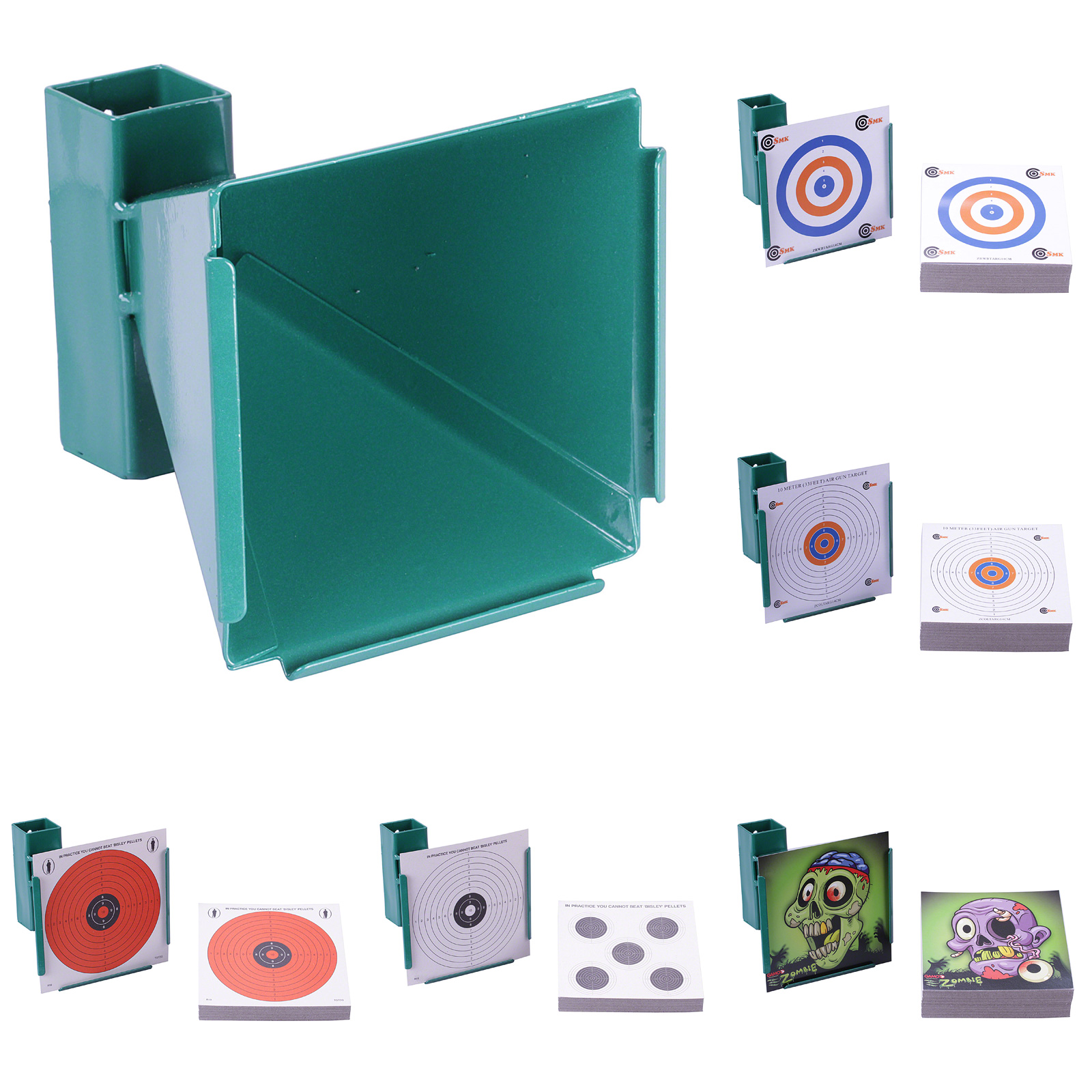 14cm TARGET HOLDER 50 / 100 CARD TARGETS Funnel Pellet Trap Catcher ...