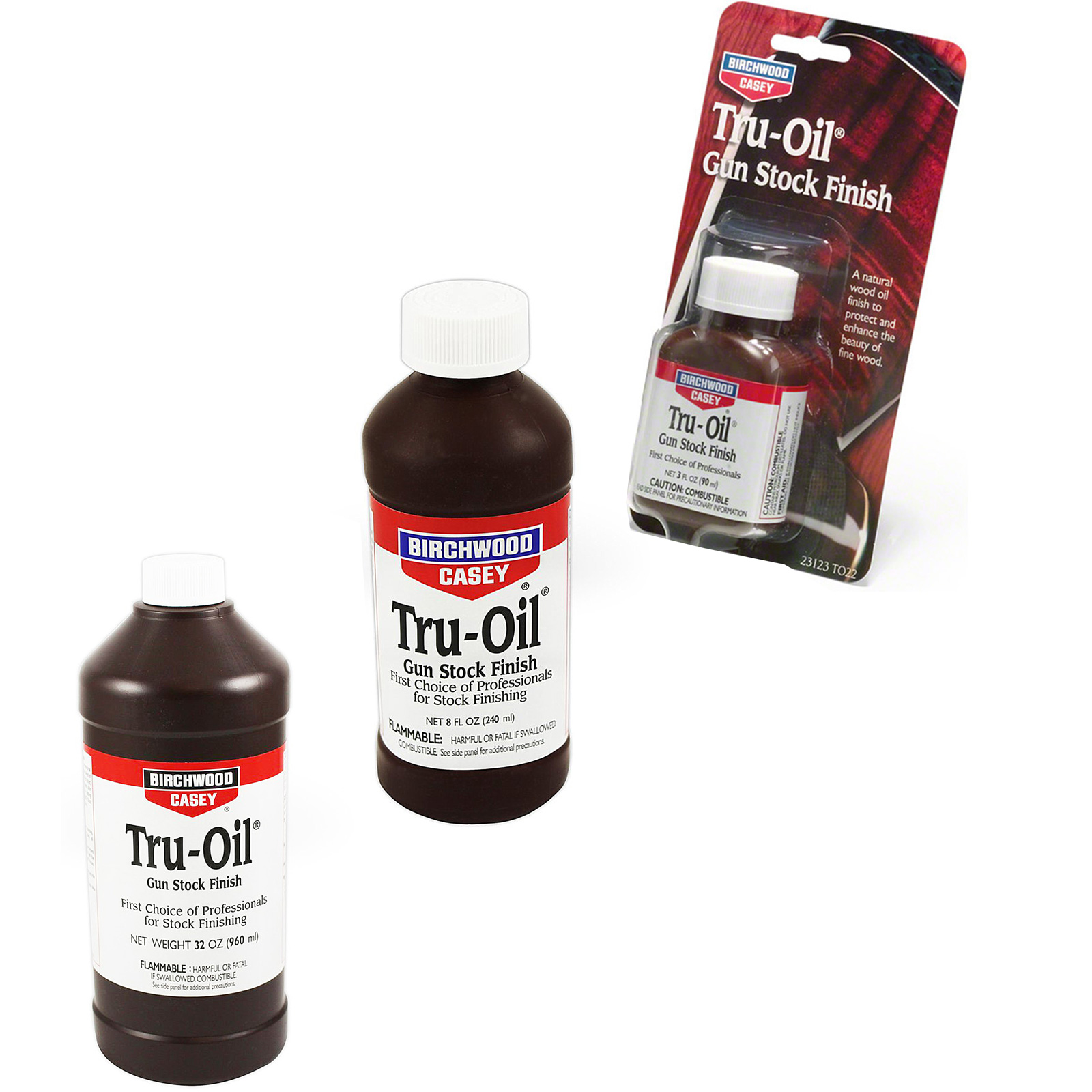 Birchwood Casey Tru-Oil Gun Stock Finish 3 9 32oz Bottles Guitar Wood ...