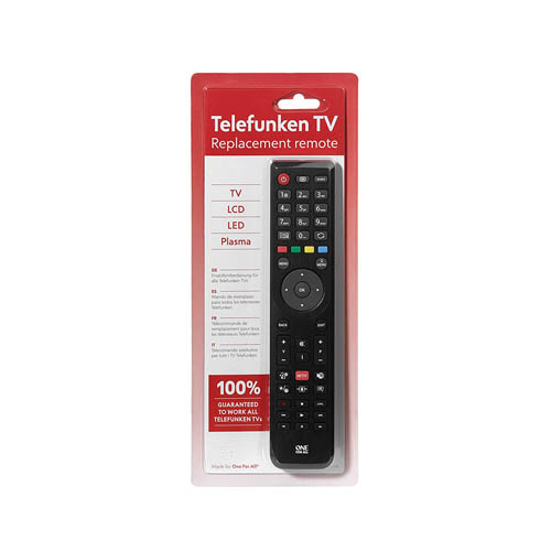 ONE FOR ALL REPLACEMENT TELEFUNKEN TV REMOTE CONTROL - BLACK - URC1918 ...