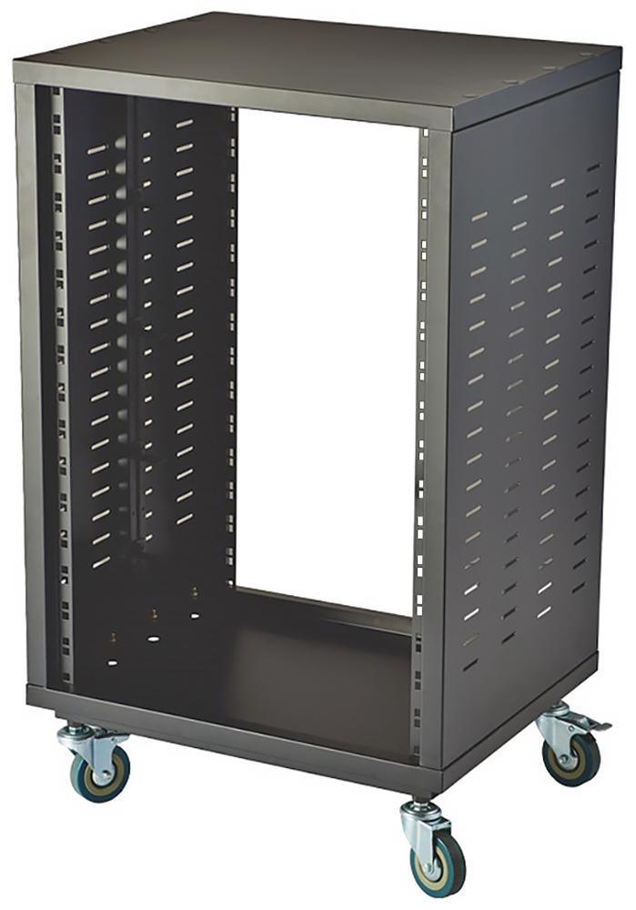 16U 19" Universal Open Rack Cabinet with Wheels, Black - URC-16U | eBay
