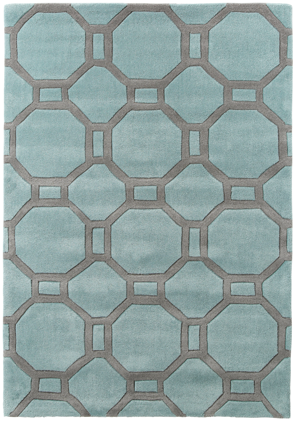 Modern Geometric Design Rug Octagon & Rectangle 100% Acrylic Large Mat ...
