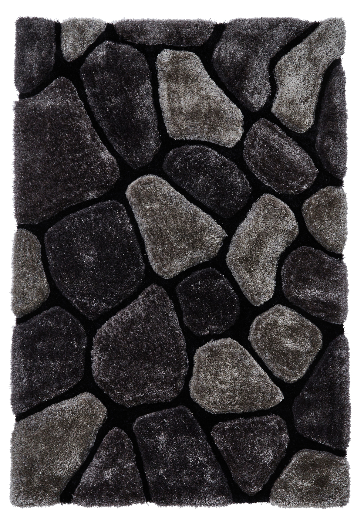 Shaggy Rug Super Soft Noble House Hand Tufted 3D Pebble Home Décor ...